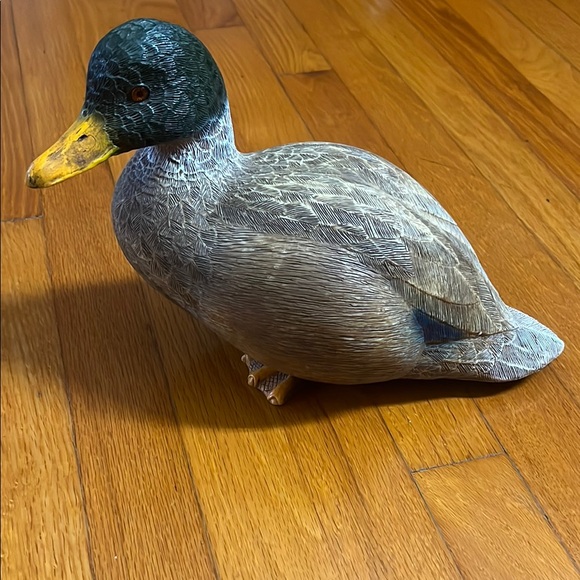 Other | Vintage Mallard Decoy Duck Resin Hard Plastic Life Like ...